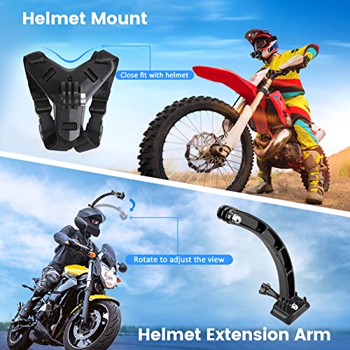 ZOOKKI Upgraded 70 in 1 Action Camera Accessories Kit for GoPro Hero11 10 9 8 7 6 5 4 3-Go Pro Black Sliver Session Fusion Max- Mount Case for AKASO APEMAN SJCAM DBPOWER Insta360 Xiaomi Yi DJI Osmo