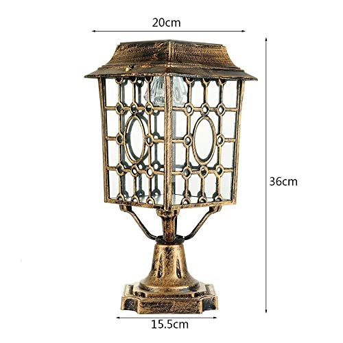 MODEBHD Simple Modern Waterproof Outdoor Column Light Solar LED Landscape Garden Pillar Lamp Professional Rainproof Rust Prevention Aluminum Post Light Villa Lawn External Glass Guardrail Porch Lights