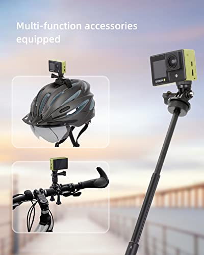 GIISKOM Fancy R2 Action Camera 4k/60FPS 24MP in Dual Screen, 95FT Waterproof Underwater Camera for Snorkeling, Sports Camera with Image Stabilization Matchs Mounting Bundles for Vlog (Green)