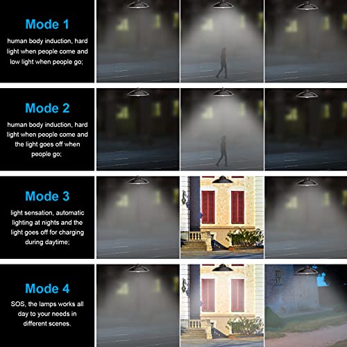 Yrbxsky Solar Shed Light Indoor Outdoor, Solar Pendant Light Motion Sensor Daytime Work with Pull Cord & 4Lighting Modes, Solar Powered Hanging Lights for Garage, Garden, Gazebo, Patio, Chicken Coop