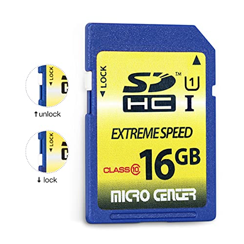 16GB Class 10 SDHC Flash Memory Card Standard Full Size SD Card USH-I U1 Trail Camera Memory Card by Micro Center (2 Pack)