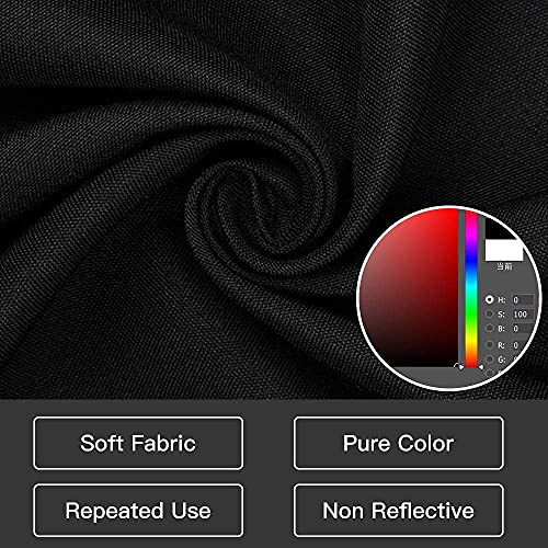 MOUNTDOG 6.5 x 10ft Black Backdrop Background for Photography, Polyester Fabric Chromakey Black Photo Backdrop Curtain Background Screen Collapsible Seamless for Photo Video Studio(Stand NOT Included)