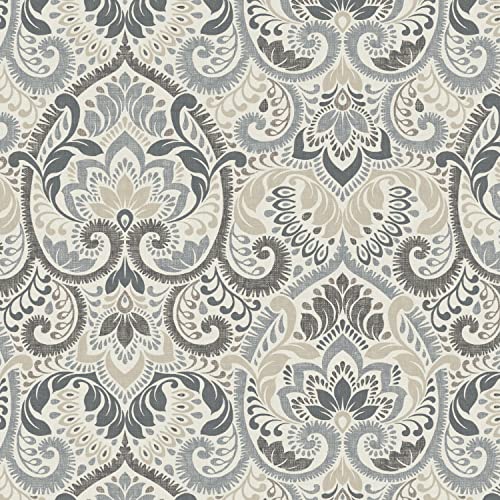 Arden Selections Outdoor Dining Chair Cushion 20 x 20, Neutral Aurora Damask