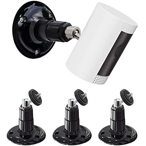BFYTN 3 Pack Wall Mount Compatible with Ring Stick Up Cam Wired/Battery and Ring Indoor Cam HD Security Camera,360 Degree Adjustable Mounting Bracket (Black)