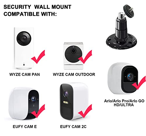 BFYTN 3 Pack Wall Mount Compatible with Ring Stick Up Cam Wired/Battery and Ring Indoor Cam HD Security Camera,360 Degree Adjustable Mounting Bracket (Black)