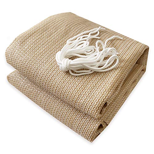 Alion Home HDPE 60% Sun Block Garden Netting Mesh for Plants Protecting - Beige (2, 10' x 6')