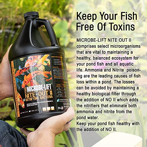 MICROBE-LIFT Nite-Out II Water Cleaner for Outdoor Ponds and Water Gardens, Rapid Ammonia and Nitrite Reduction (32 Ounces)