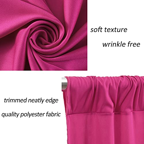 10ft x 10ft Hot Pink Backdrop Curtain for Parties Fuchsia Wrinkle Free Backdrop Drapes Panels for Baby Shower Birthday Photo Photography Polyester Fabric Background Decoration