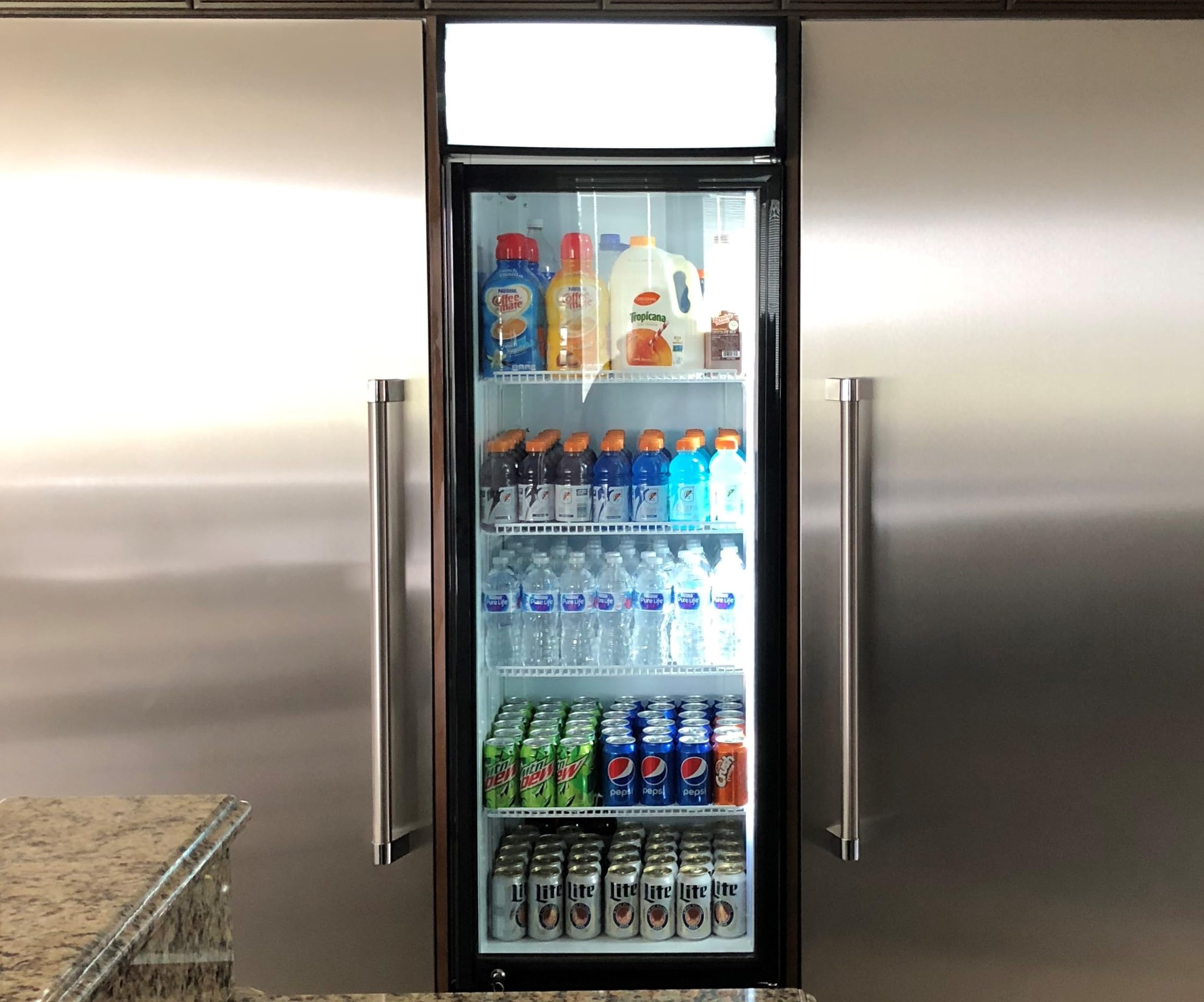 New Procool Refrigeration Glass Door Upright Display Beverage Cooler, Merchandiser Refrigerator; 12.7 Cubic Ft.