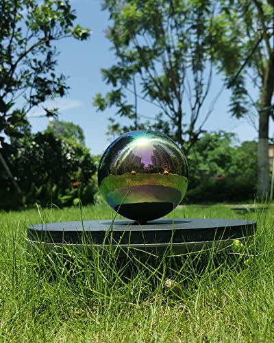 Pangmao Rainbow Gazing Globe Mirror Ball in Stainless Steel, Shiny Hollow Sphere Sparkling Housewarming Outdoor Ornament (6 Inch)