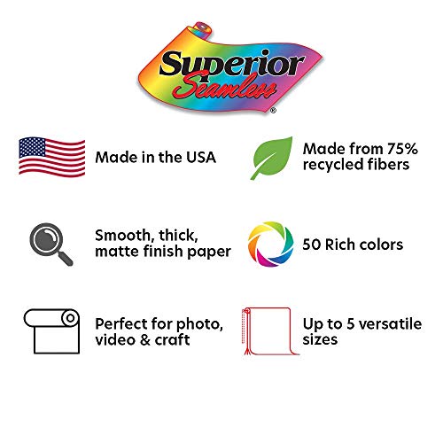 Superior Seamless Photography Background Paper, 93 Arctic White (82 inches Wide x 16.5 feet Long)
