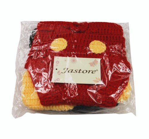 JastoreĀ® Photography Prop Baby Costume Cute Crochet Knitted Hat Cap Girl Boy Diaper Shoes Mouse Red