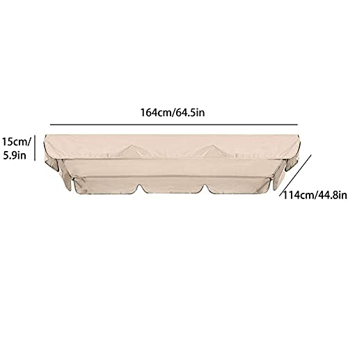 Patio Swing Canopy Fabric Waterproof Top Cover Cloth, 420D Oxford Cloth Replacement Canopy Cover for 2/3-Seater-Swing Chair,Outdoor Sunproof Chair Patio/Lawn/Garden All Weather Protection Porch Swings