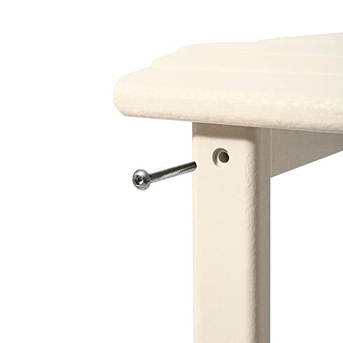 FERFALDER Adirondack Patio Table-2 Tier Outdoor Side Table White Balcony Table for Garden Pool