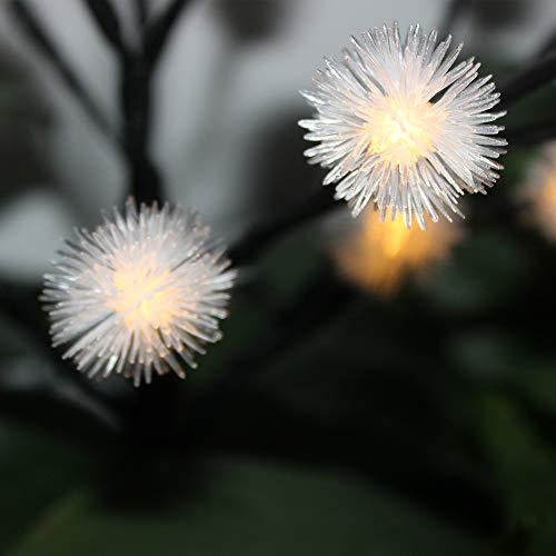 EpicGadget Solar Snowball Dandelion Light, Warm White Stainless Steel Solar Path Lights for Outdoor Landscape Lighting, Patio, Yard, Walkway, Driveway, Garden (Warm White) (2 Pieces)