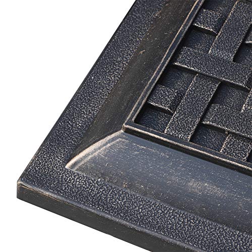 Outsunny 20 lbs Patio Market Umbrella Base Stand Resin Parasol Holder Square with Beautiful Decorative Pattern & Easy Setup, for Φ1.5, Φ1.89 Pole, for Beach, Lawn, Deck, Backyard, Garden, Bronze