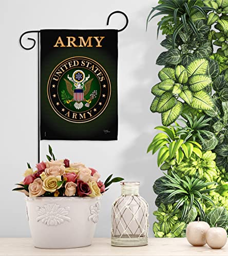 Breeze Decor US Army Garden Flag Armed Forces Rangers Official Licensed United State American Military Veteran Retire Decorative, 13"x 18.5", Thick Fabric