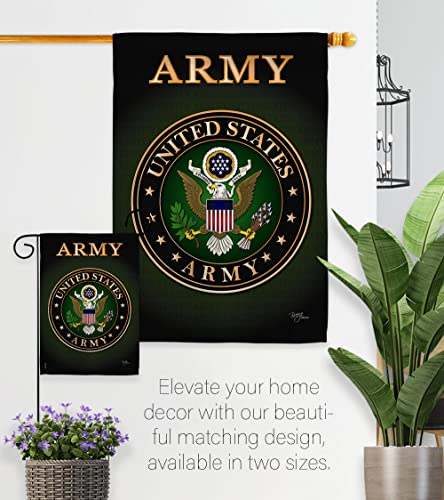 Breeze Decor US Army Garden Flag Armed Forces Rangers Official Licensed United State American Military Veteran Retire Decorative, 13"x 18.5", Thick Fabric