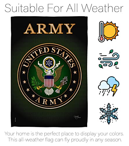 Breeze Decor US Army Garden Flag Armed Forces Rangers Official Licensed United State American Military Veteran Retire Decorative, 13"x 18.5", Thick Fabric