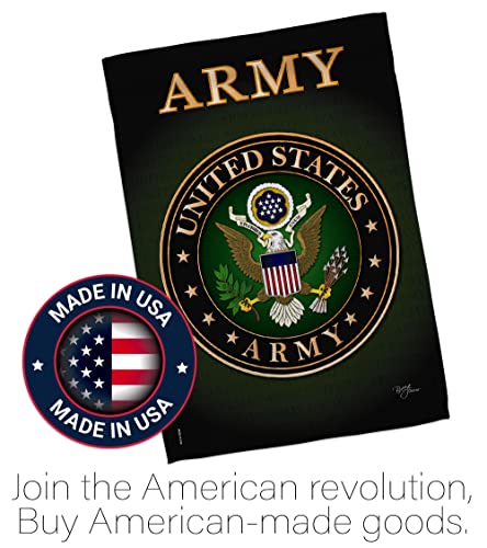 Breeze Decor US Army Garden Flag Armed Forces Rangers Official Licensed United State American Military Veteran Retire Decorative, 13"x 18.5", Thick Fabric