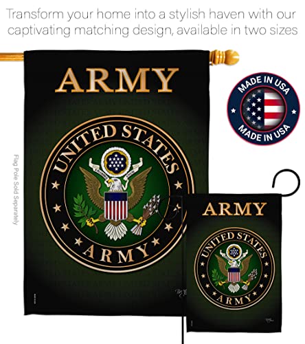 Breeze Decor US Army Garden Flag Armed Forces Rangers Official Licensed United State American Military Veteran Retire Decorative, 13"x 18.5", Thick Fabric