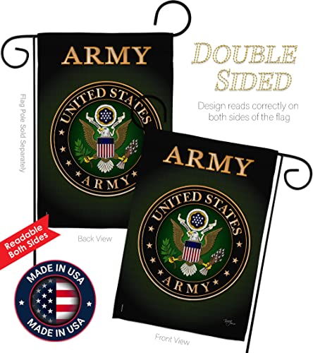 Breeze Decor US Army Garden Flag Armed Forces Rangers Official Licensed United State American Military Veteran Retire Decorative, 13"x 18.5", Thick Fabric