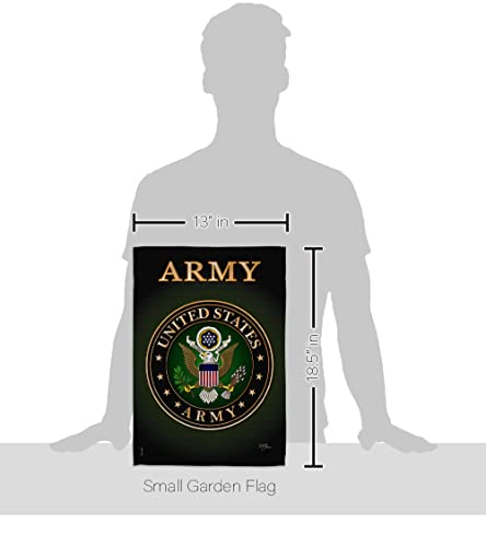 Breeze Decor US Army Garden Flag Armed Forces Rangers Official Licensed United State American Military Veteran Retire Decorative, 13"x 18.5", Thick Fabric