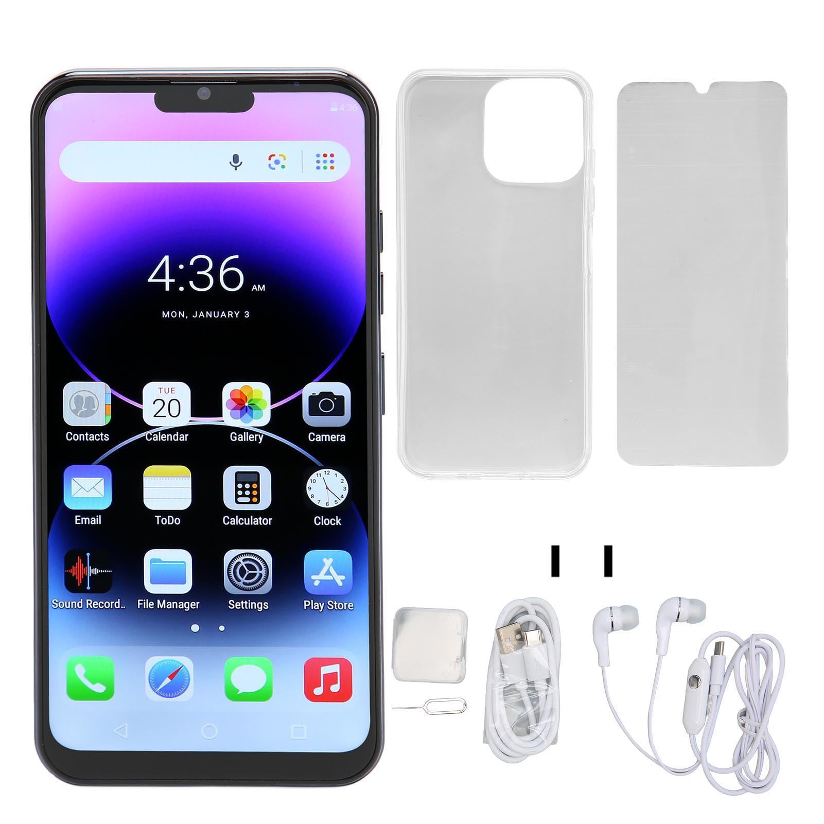 BROLEO 4G Smartphone, RAM 8GB ROM 64GB Unlocked Cell Phone Dual Card Dual Standby for Phone Call (US Plug)