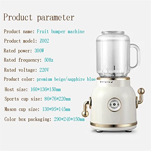 TANACC Portable Juice Blender Home Electric Juicer Blender Multifunctional Smoothie Milkshake Baby Food Fruit Retro Juice Maker Machine Mixer Orange Squeezer