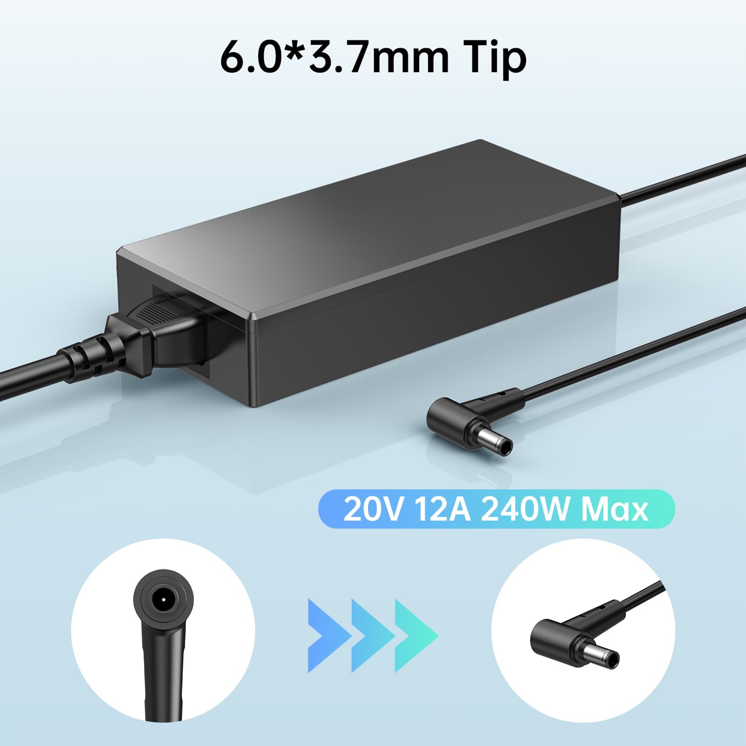 240W Zephyrus Charger ADP-240EB B Fit for Asus Rog Zephyrus G14 G15 M16 G16 S15 S17, Rog Flow X16 GV601, Rog Strix Scar Charger, Asus 240W Charger