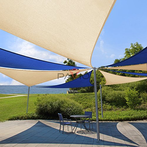Patio Paradise 8' x8'x 8' Beige Sun Shade Sail Triangle Canopy - Permeable UV Block Fabric Durable Outdoor - Customized Availableā¦