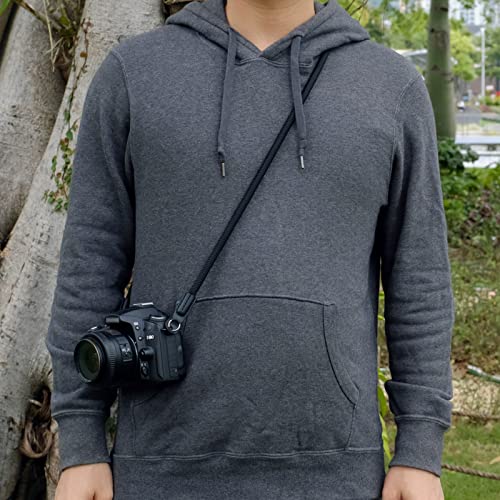 VKO Camera Strap,Rope Camera Strap Compatible with Sony Canon Nikon Fuji DSLR SLR Mirrorless Camera Rope Strap 100cm Black
