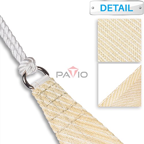 Patio Paradise 8' x8'x 8' Beige Sun Shade Sail Triangle Canopy - Permeable UV Block Fabric Durable Outdoor - Customized Availableā¦
