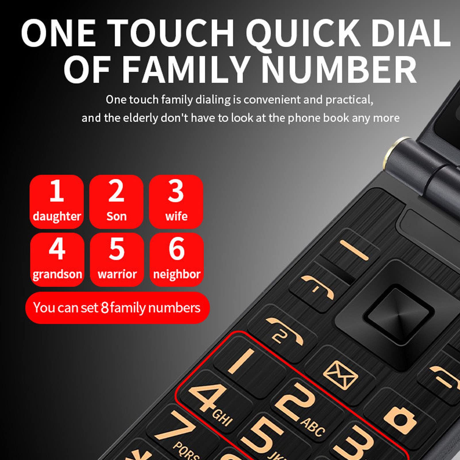 BROLEO Senior Cell Phone, Elderly Cell Phone Dual SIM Dual Standby 3 Inch 2G Network for Home (Tarnish)