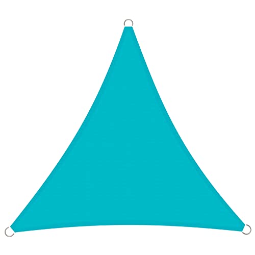 FLORALEAF Sun Shade Sail 16'x16'x16' Equilateral Triangle Terylene UV Block Waterproof Canopy Awning for Patio Backyard Lawn Garden Outdoor Activities, Turquoise