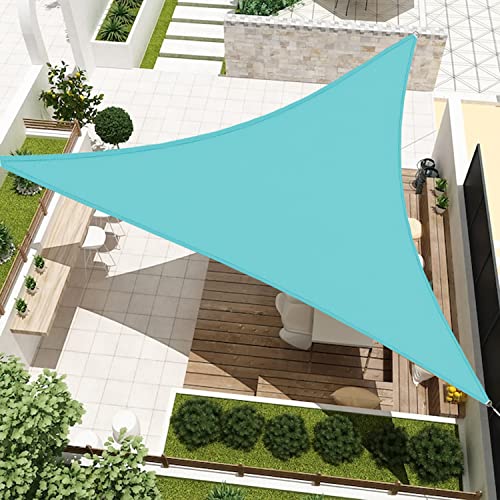 FLORALEAF Sun Shade Sail 16'x16'x16' Equilateral Triangle Terylene UV Block Waterproof Canopy Awning for Patio Backyard Lawn Garden Outdoor Activities, Turquoise