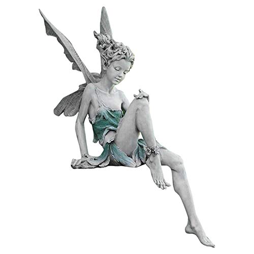Sitting Fairy Statue Garden Ornament Resin Craft Landscaping Yard Decoration Park Gift Lawn Decoration Home Patio Garden