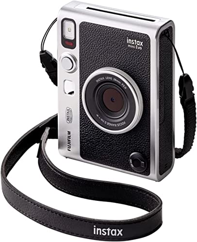 Fujifilm Instax Mini EVO Hybrid Instant Film Camera (16745183) Bundle with 60 Instant Film Sheets + 32GB microSD Memory Card + Small Padded Case + SD Card Reader + Microfiber Cleaning Cloth