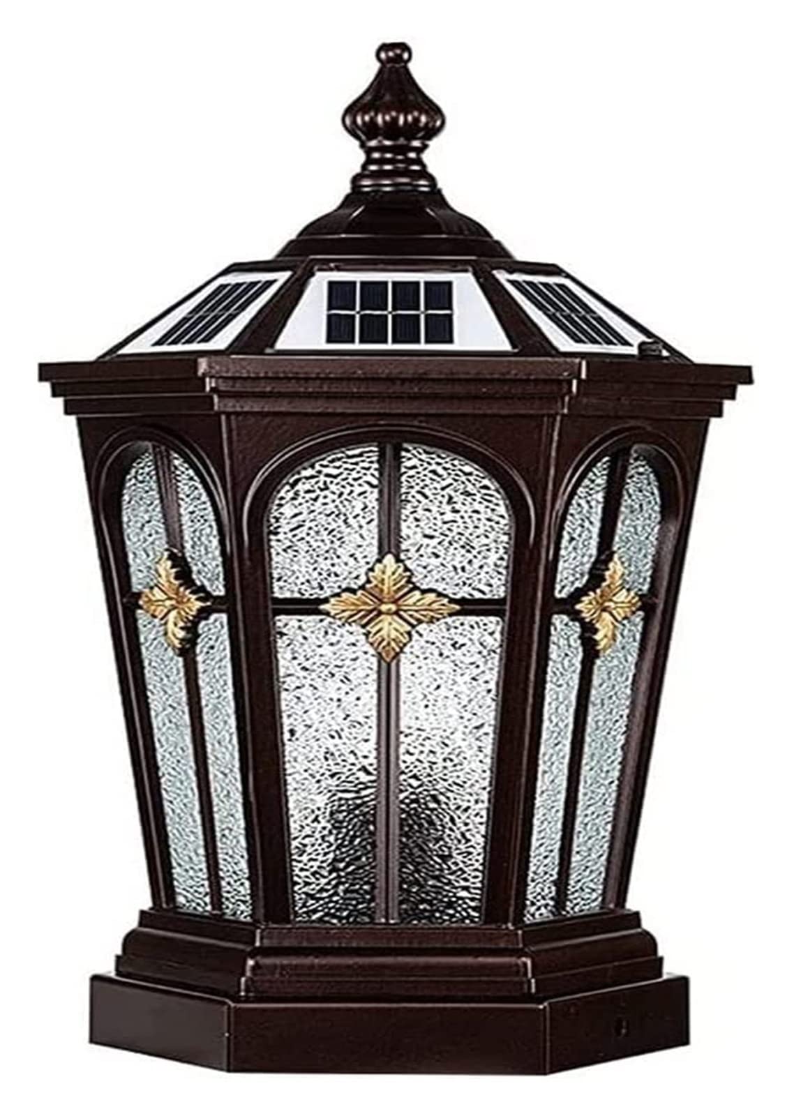 ONDIAN CHUNCIN - Outdoor LED Solar Bollard Column Lamp Deck Post Lamps Fence Column Pedestal Light Gate Bollard Pillar Light for Garden Villa Porch Decor Courtyard Living Stairs Corridor Aisle