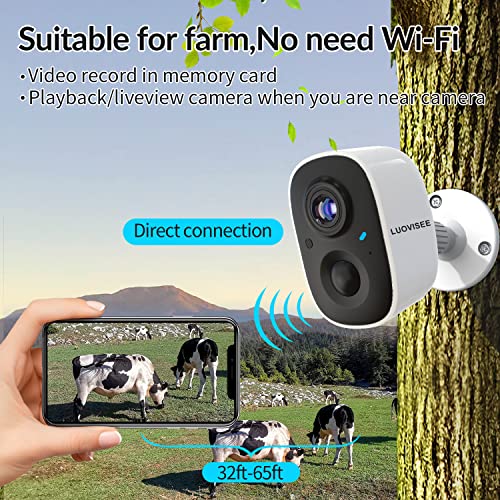 Luovisee Home Security Camera Wireless Outdoor Indoor WiFi with spot Light Night Vision Rechargeable Battery PIR Motion Detection Alert, 2-Way Audio,IP65 Water Proof,Magtnet Bracket