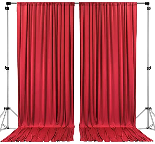 AK TRADING CO. 10 feet x 10 feet Polyester Backdrop Drapes Curtains Panels with Rod Pockets - Wedding Ceremony Party Home Window Decorations - RED (DRAPE-5x10-RED)