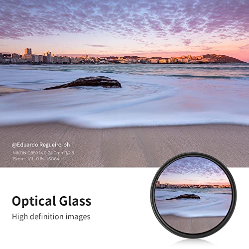 K&F Concept 77mm Variable ND2-ND400 ND Lens Filter (1-9 Stops) for Camera Lens, Adjustable Neutral Density Filter with Microfiber Cleaning Cloth (B-Series)