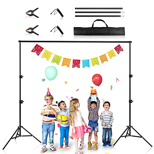 Backdrop Stand for Parties, IFKDNR Back Drop Adjustable Stand, 6.5ftx6.5ft Portable Background Stand for Baby Shower, Birthday Parties, Photo Studio