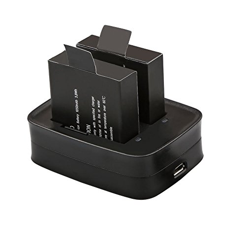 AKASO V50/ V50 Elite 2 x 1050mAh Rechargeable Action Camera Battery with USB Dual Charger