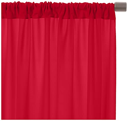 AK TRADING CO. 10 feet x 10 feet Polyester Backdrop Drapes Curtains Panels with Rod Pockets - Wedding Ceremony Party Home Window Decorations - RED (DRAPE-5x10-RED)