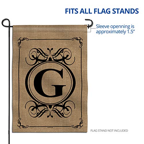 Anley Classic Monogram Letter G Garden Flag, Double Sided Family Last Name Initial Yard Flags - Personalized Welcome Home Decor - Weather Resistant & Double Stitched - 18 x 12.5 Inch