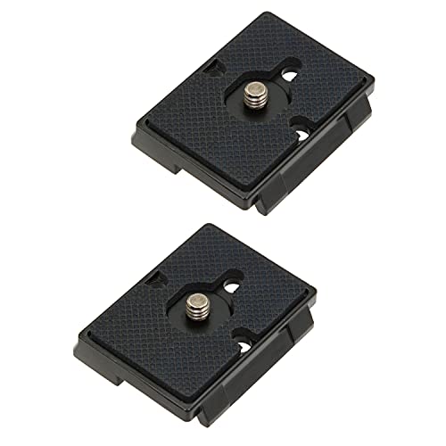 SIOTI 323 Quick Release Plate, 200PL-14 RC2 Quick Release Plate with 1/4"-20 Screw and 3/8" Bushing Adapter Compatible for MFTO Tripods Head with RC2 Rapid Connect System Include