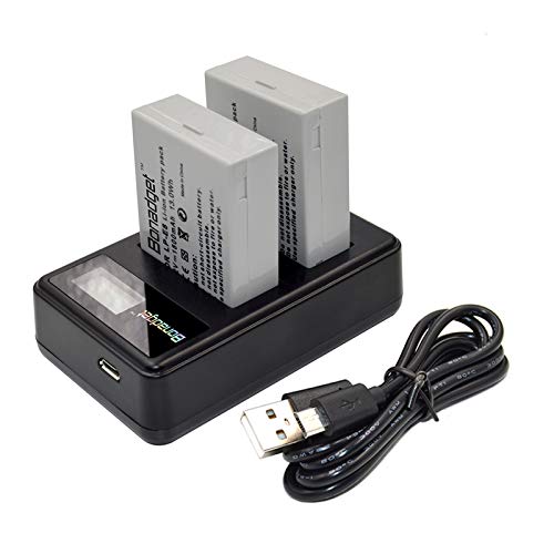 Bonadget 2Pack LP-E8 Battery Packs and LCD Dual Charger Compatible with Canon Rebel T3i T5i T2i T4i,EOS 700D 600D 550D 650D,Kiss X4 X5 X6 X6i X7i Digital Camera
