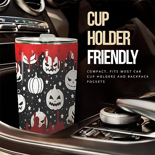GBEELANA Personalized Name Halloween Tumbler Cup with Lid, Halloween Home Decor Kitchen Double Wall Vacuum Insulated Travel, Stainless Steel Coffee Tumbler Cup