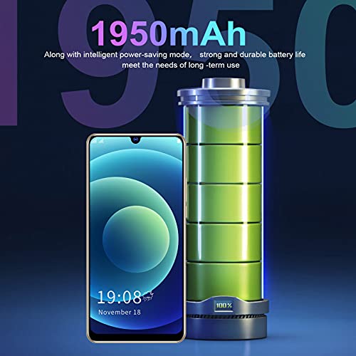 Zopsc 6.26in Screen Smart Phone,Face Recognition,Dual Card Dual Standby,Up to 128GB Storage (Gold)